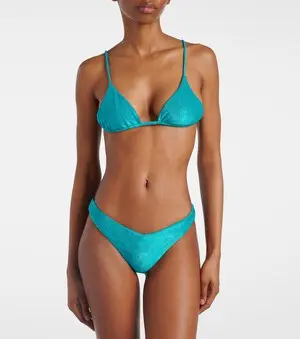 Jade Swim Vera Terry Bikini Bottoms - Blue