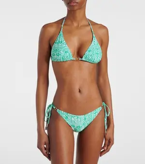 Melissa Odabash Costa Printed Bikini Bottom - Green