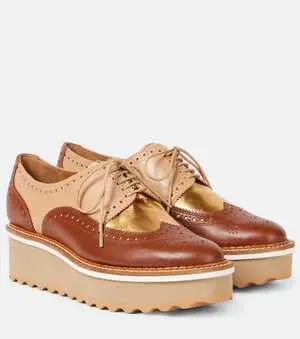 Clergerie Balma Leather Platform Derby Shoes - Brown