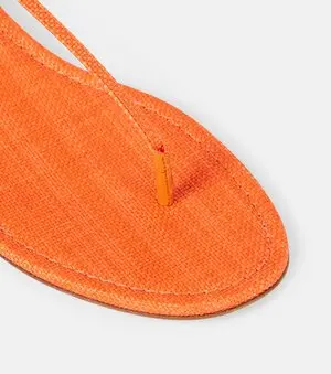 AQUAZZURA Almost Bare Raffia-effect Sandals - Orange