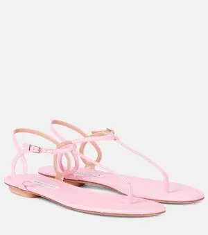 AQUAZZURA Almost Bare Raffia-effect Sandals - Pink