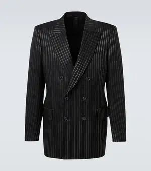 TOM FORD Striped Wool And Silk Lamé Blazer