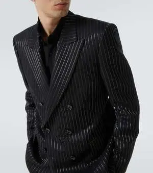 TOM FORD Striped Wool And Silk Lamé Blazer
