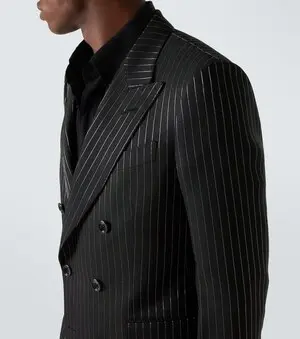 TOM FORD Striped Wool And Silk Lamé Blazer
