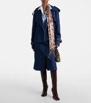 Dries Van Noten Denim Midi Skirt