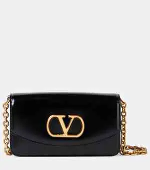 Valentino Garavani Vain Small Leather Clutch - Black
