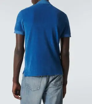 TOM FORD Cotton-blend Terry Polo Shirt - Blue