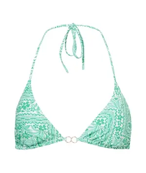 Melissa Odabash Costa Printed Halterneck Bikini Top - Green