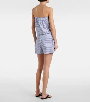 Melissa Odabash Venus Cotton-blend Terry Romper - Blue