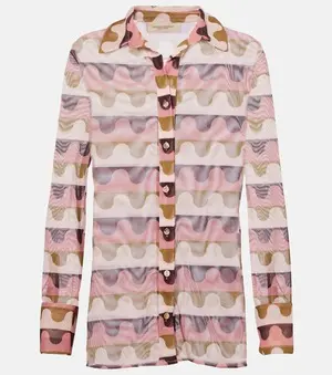 ADRIANA DEGREAS Giardino Printed Shirt