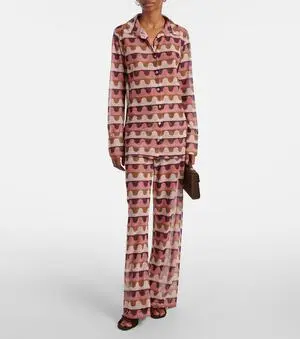 ADRIANA DEGREAS Giardino Printed Shirt