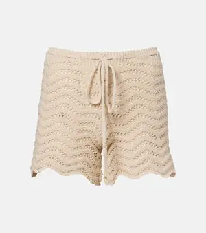 BANANHOT Bananhot Kim Crochet Cotton-Blend Shorts Beige