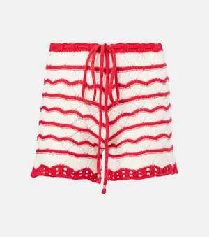 BANANHOT Kim Crochet Cotton-blend Shorts - Red