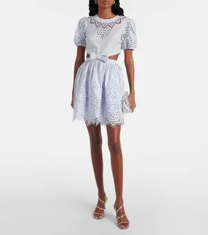 SELF-PORTRAIT Embroidered Cutout Minidress