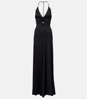 Victoria Beckham Gathered Jersey Gown - Black