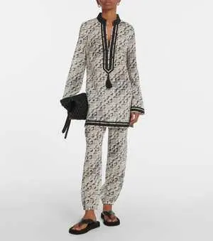 Tory Burch Printed Silk And Cotton Tunic
