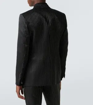 TOM FORD Striped Wool And Silk Lamé Blazer