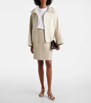 RÓHE Leather Bomber Jacket - White