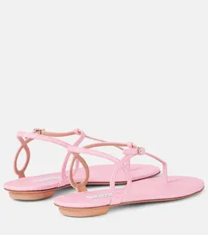 AQUAZZURA Almost Bare Raffia-effect Sandals
