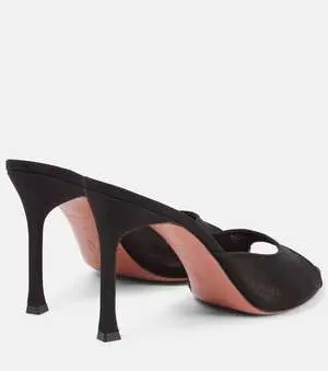 Amina Muaddi Alexa 95 Mesh Mules - Black