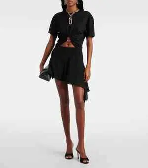 Amina Muaddi Alexa 95 Mesh Mules - Black