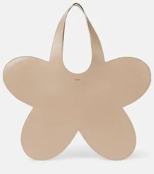 Coperni Flower Leather Tote Bag - Beige