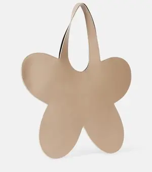 Coperni Flower Leather Tote Bag - Beige