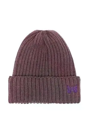 Needles Needles Logo-Embroidered Beanie Purple