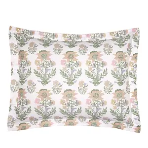JOHN ROBSHAW Hina Floral Percale King Sham - Lavender/green