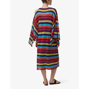 LEEM Stripe-print Knitted Maxi Kaftan