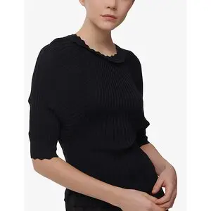 LEEM Batwing Ribbed Knitted Top