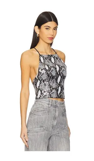 IRO PARIS Assane Top - Black  White & Silver