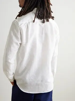 Vilebrequin Caroubis Cotton And Linen-blend Gauze Shirt - White