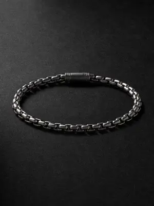 John Hardy Rhodium-plated Sterling Box Chain Bracelet - Silver