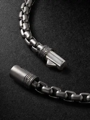 John Hardy Rhodium-plated Box Chain Bracelet - Silver