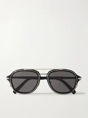Dior Aviator-style Acetate And Silver-tone Sunglasses - Black