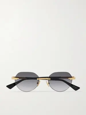 Bottega Veneta Rimless Round-frame Sunglasses - Gold