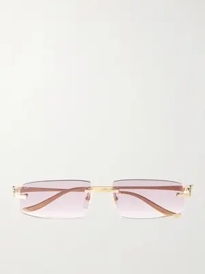 CARTIER Panthère Rimless Sunglasses - Gold