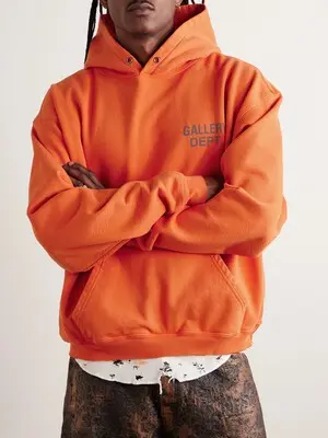 GALLERY DEPT. 90's Oversized Logo-print Hoodie - Orange