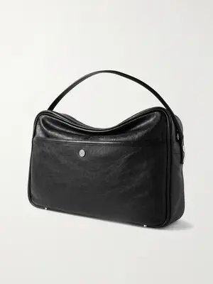 Acne Studios Medium Embellished Textured-leather Tote Bag - Black