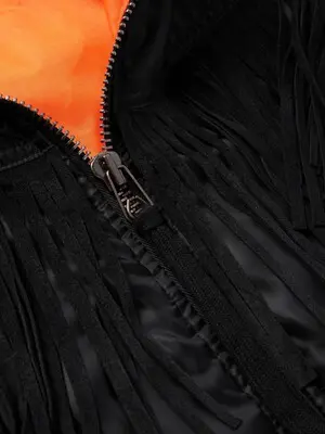 GREG LAUREN Tails Slim-fit Fringed Suede-trimmed Shell Bomber Jacket