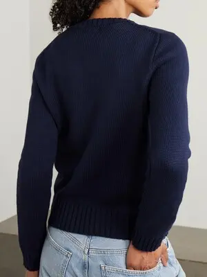 Polo Ralph Lauren Flag Intarsia Cotton Sweater - Blue