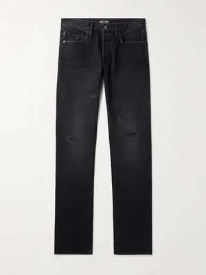 TOM FORD Slim-fit Distressed Selvedge Jeans