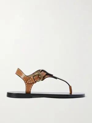 Isabel Marant Joony Studded Leather Sandals - Brown
