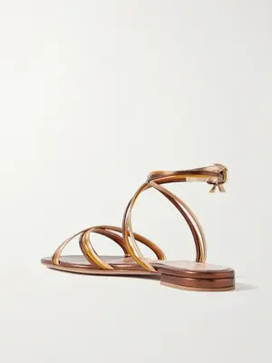 GIANVITO ROSSI Calissa Leather Sandals - Metallic