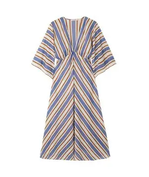 ERES Sailor Summer Striped Cotton-voile Kaftan - Blue