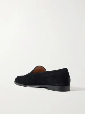 GIANVITO ROSSI Embellished Suede Loafers - Blue