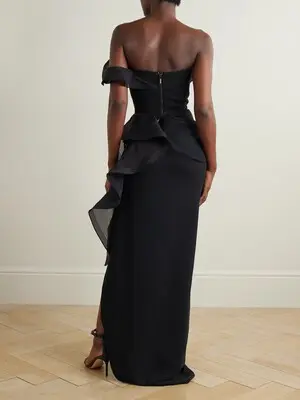 Maticevski Satellite Wave Asymmetric Gown - Black