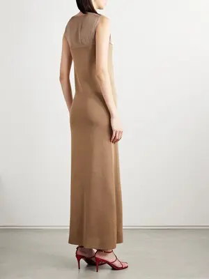 Khaite Ruslan Knitted Maxi Dress - Brown