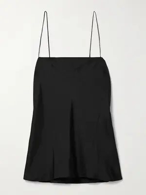 Another Tomorrow Silk-twill Camisole - Black